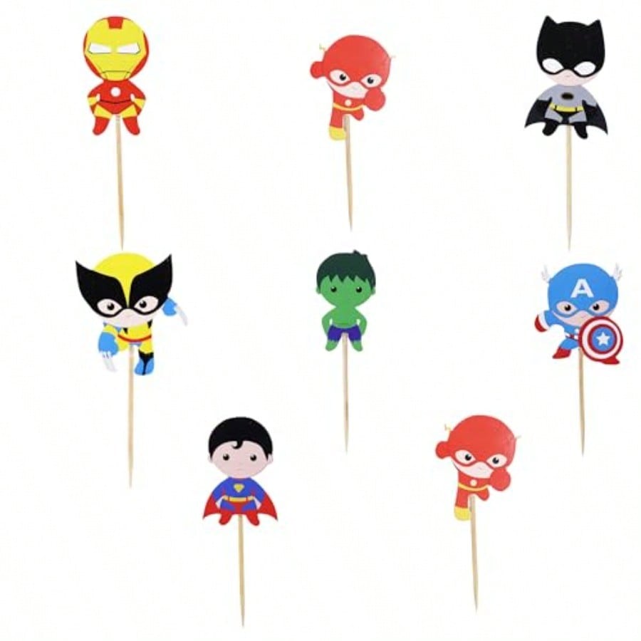 Confetti 24pc Cartoon erhero Cupcake Topper for Birthday Party Cake ...