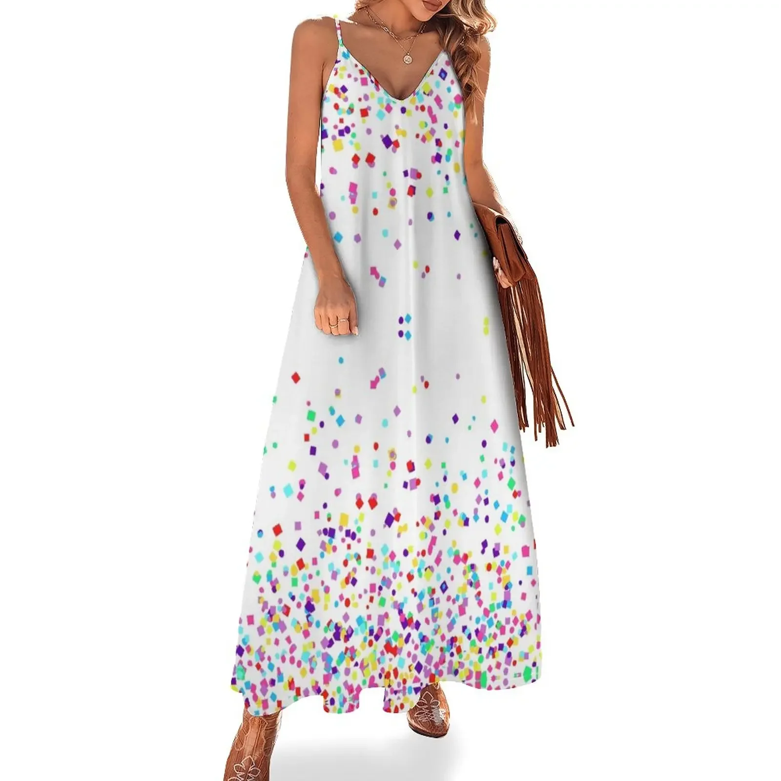 Confetti Airburst Sleeveless Dress womans clothing Dress vintage summer ...