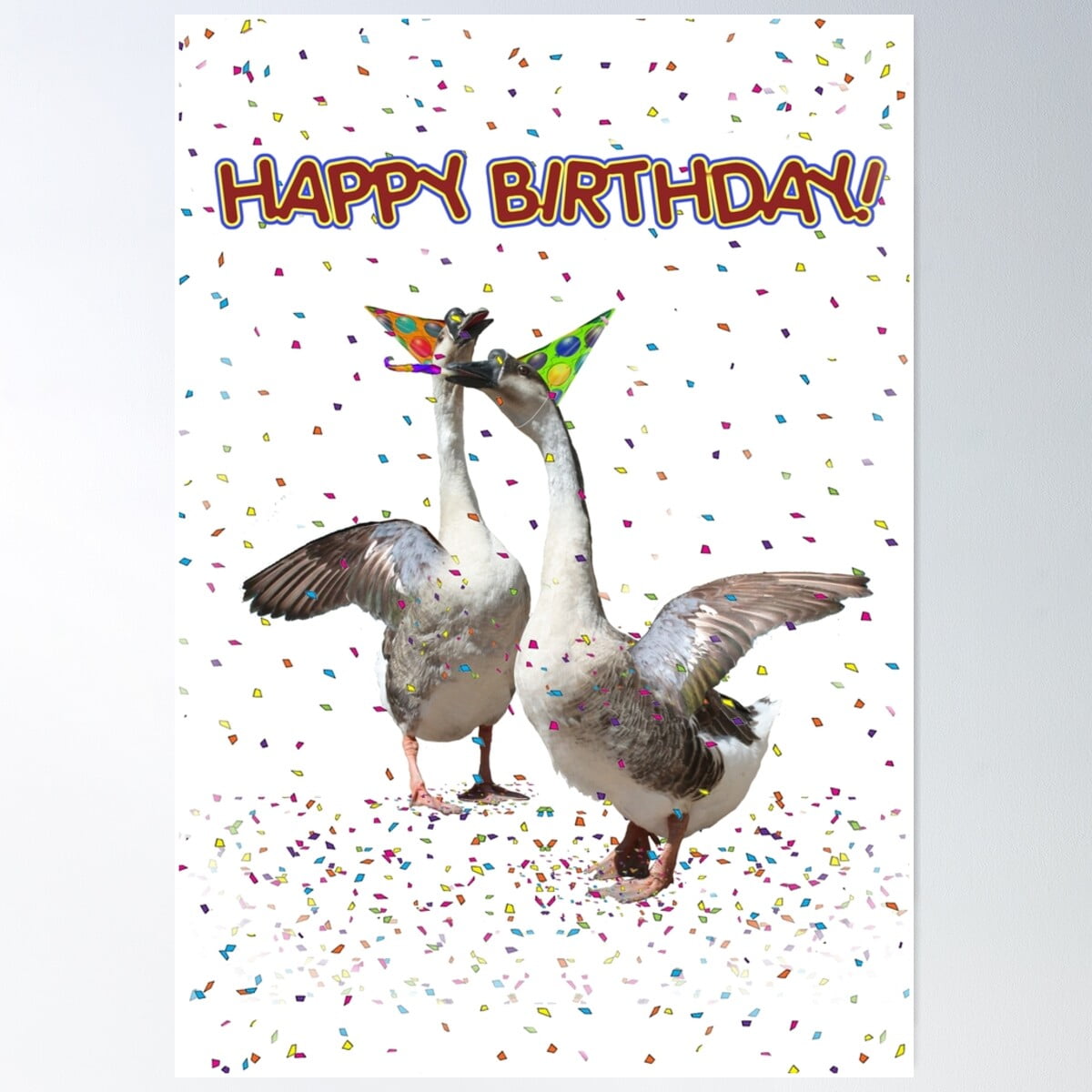 Confetti And Streamers Celebrating Geese Poster Wall Art, Modern Wall ...