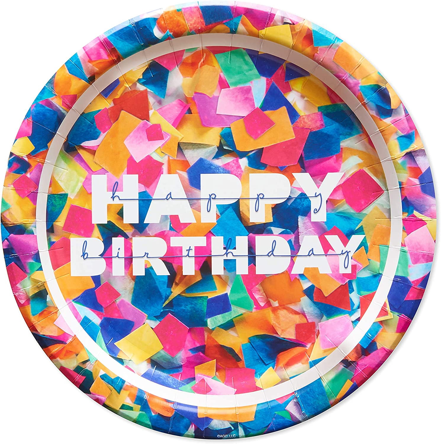 Confetti Birthday Party Supplies - Colorful Dinner Plates with Happy ...
