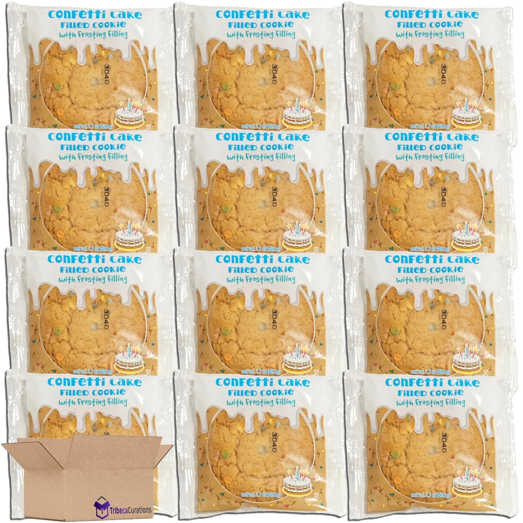 Confetti Cake Cookies Filled With Icing, Nostalgic School Snacks, 12 ...