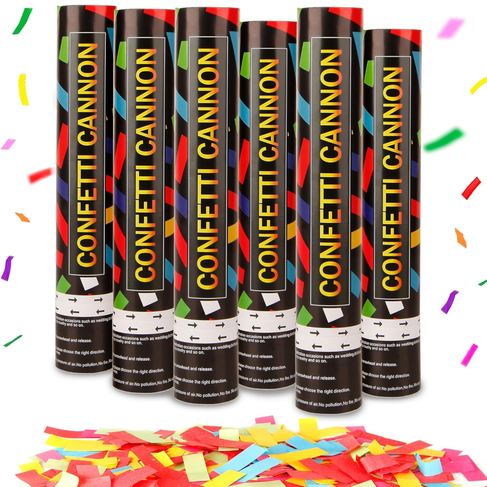Confetti Cannons (12 Pack) Party Popper, Wedding Blaster, Birthday ...