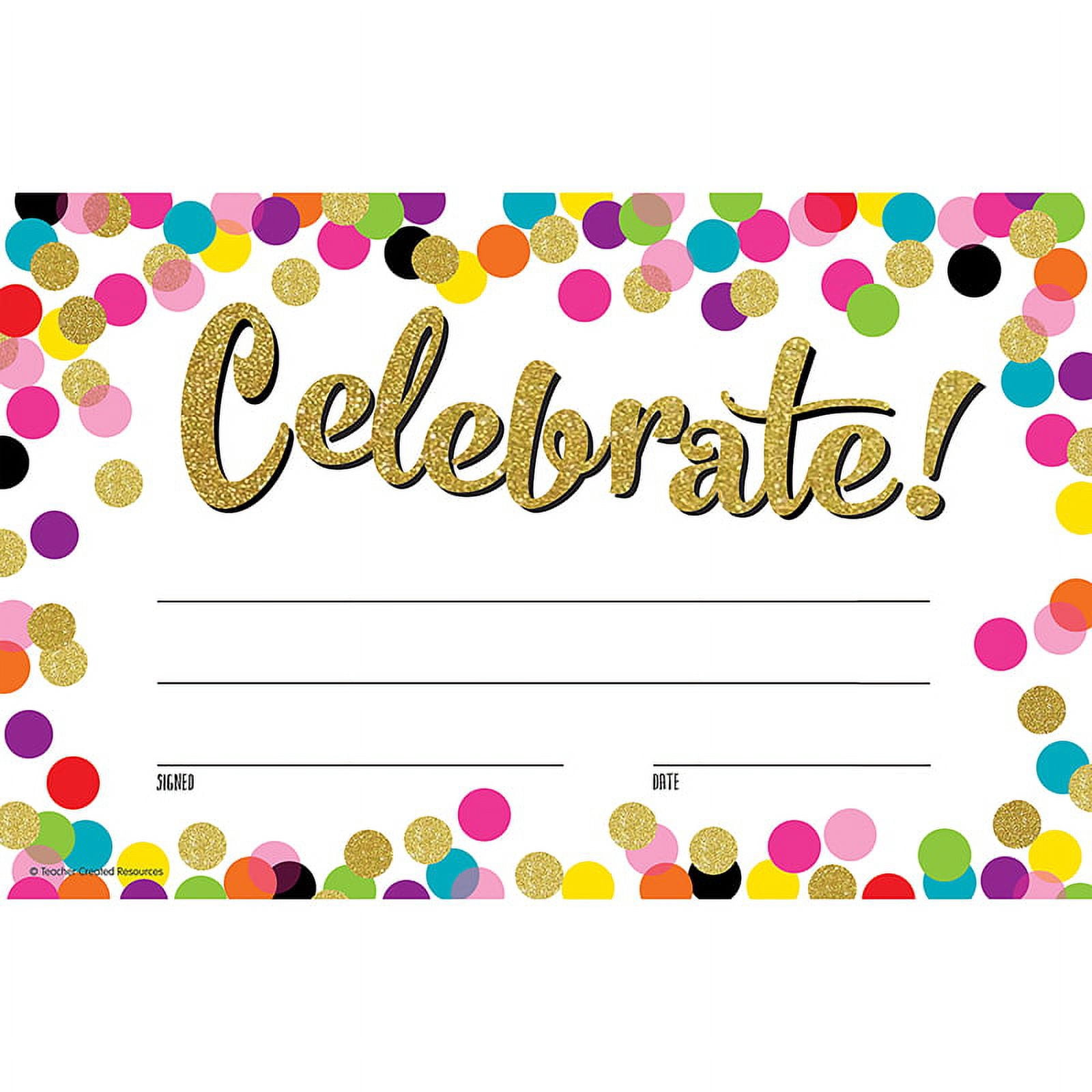 Teacher Created Resource Celebrate Confetti Awards - Walmart.com