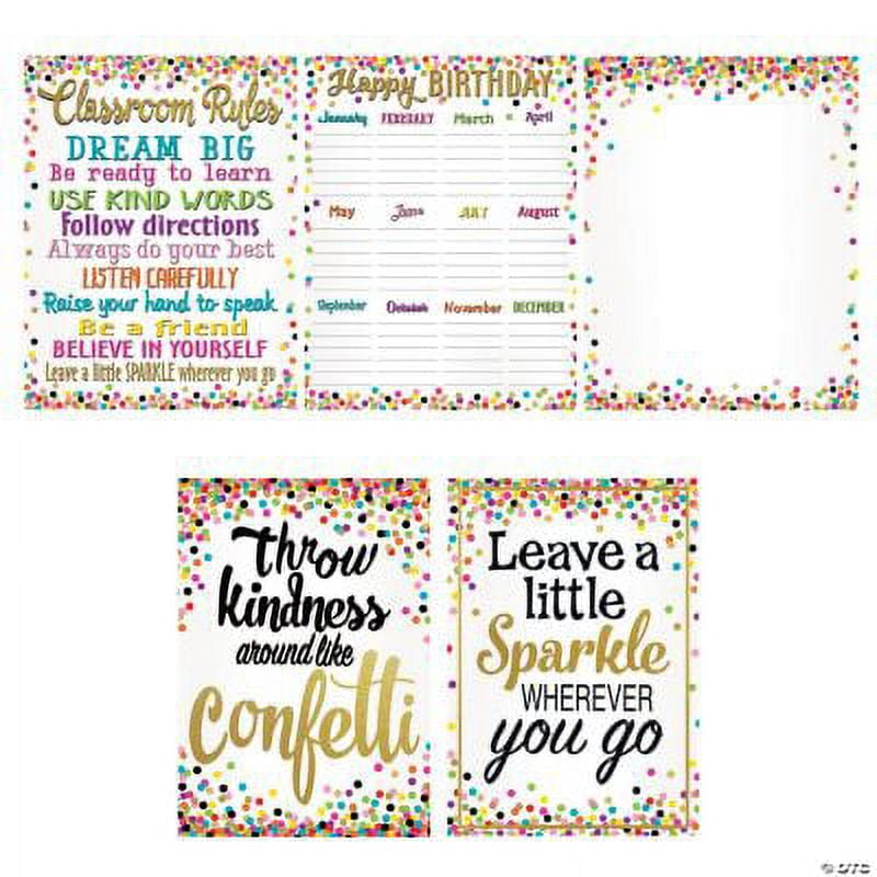 Confetti Classroom Posters, Classroom, Educational, 5 Pieces - Walmart.com