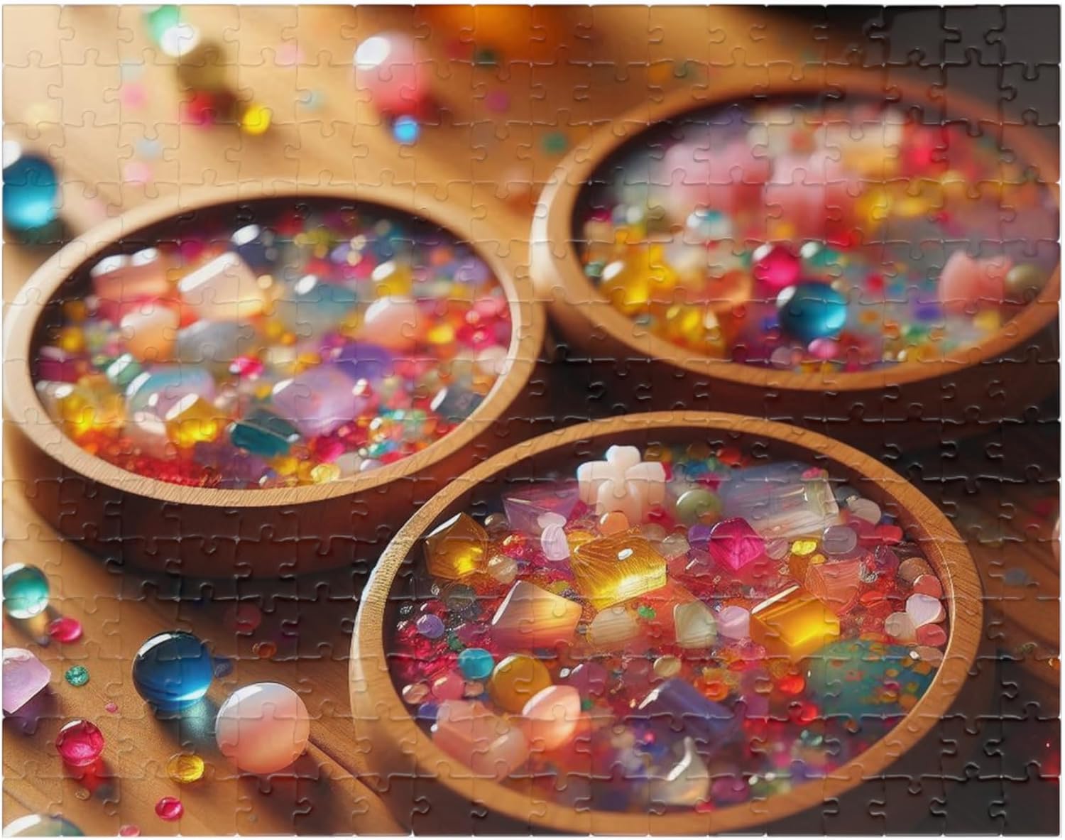 Confetti-Filled Resin Coasters Jigsaw Puzzle - Made in USA 252 pcs ...