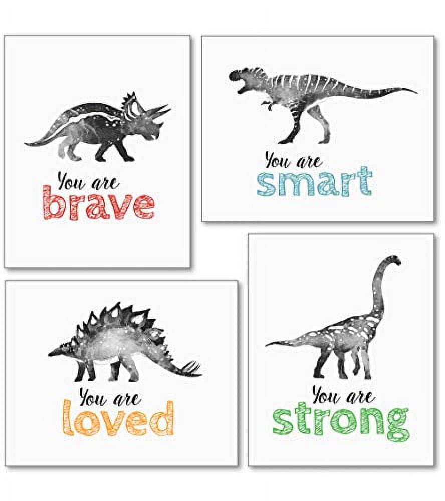 Confetti Fox Dinosaur Wall Art for Little Boys Room, Baby Nursery ...