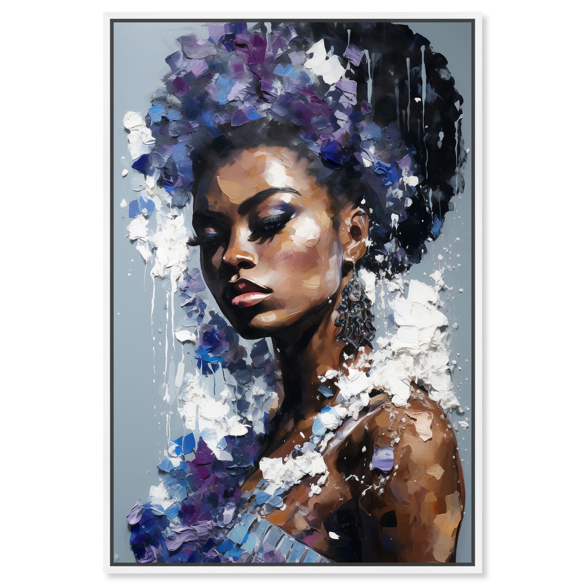 Confetti Like Petals Girl Canvas Modern Boho Portrait Wall Art by Art ...