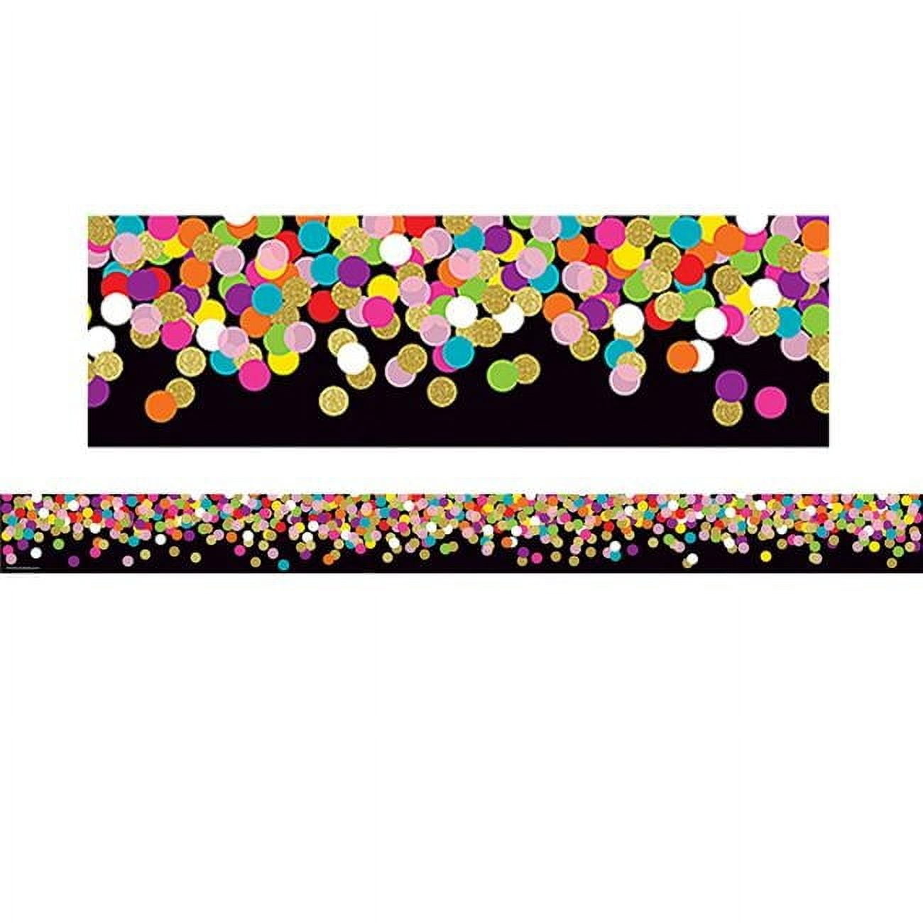 Confetti On Black Straight Border - Pack of 6 - Walmart.com