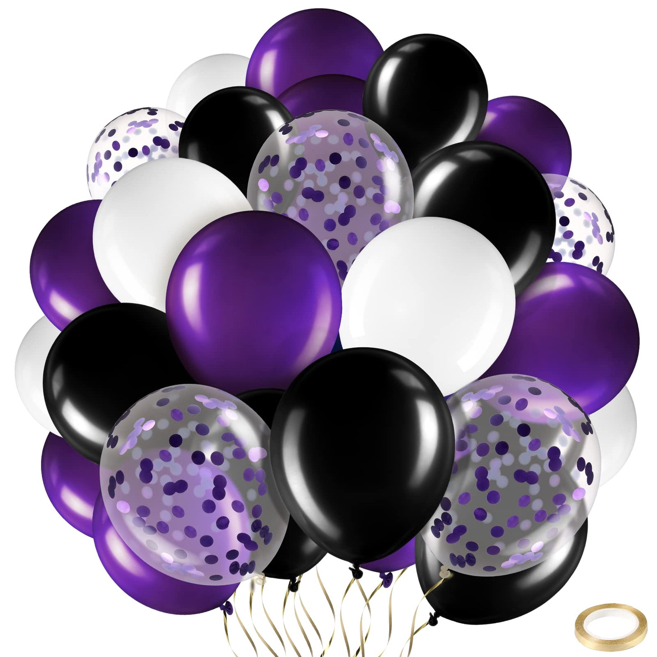 Confetti Party Balloon Kit - 60 Pieces 12 Inch Metallic Latex Balloons ...