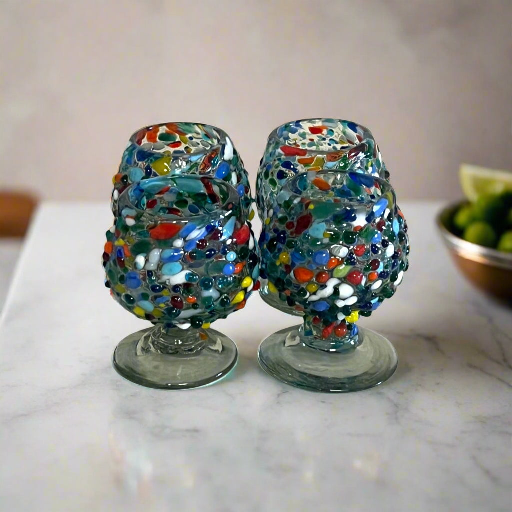 Confetti Rock Shot Glass | Handcrafted Mexican Cognac-Style Glass ...