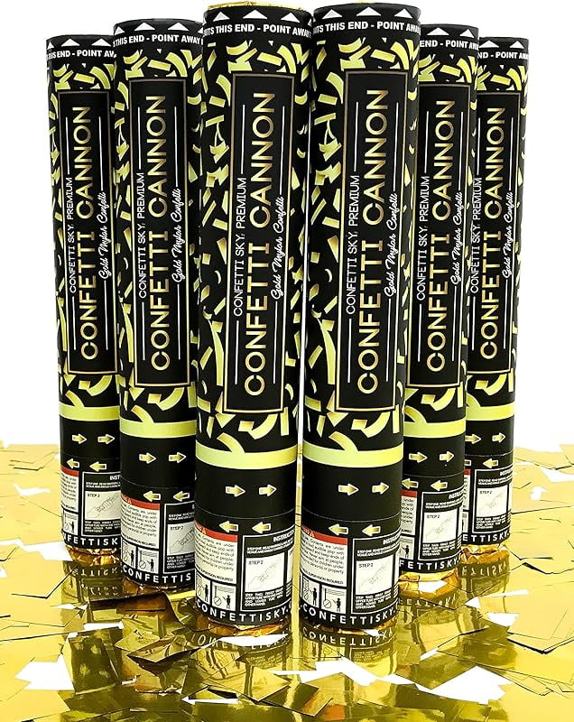Confetti Sky [6 Pack] 12 Inch Confetti Cannons | Multicolor Confetti ...