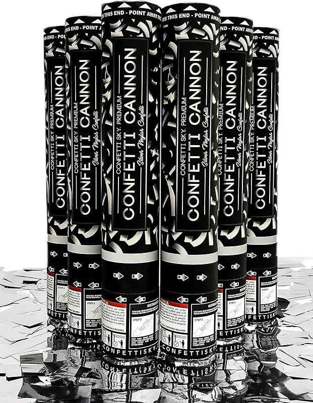 Confetti Sky [6 Pack] 12 Inch Confetti Cannons | Multicolor Confetti ...