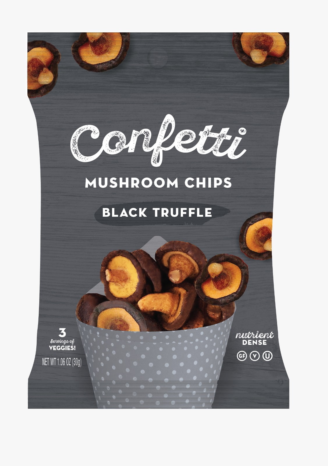 Confetti Snacks Mini Vegetable Chips, Black Truffle, 1.1 oz - Walmart.com