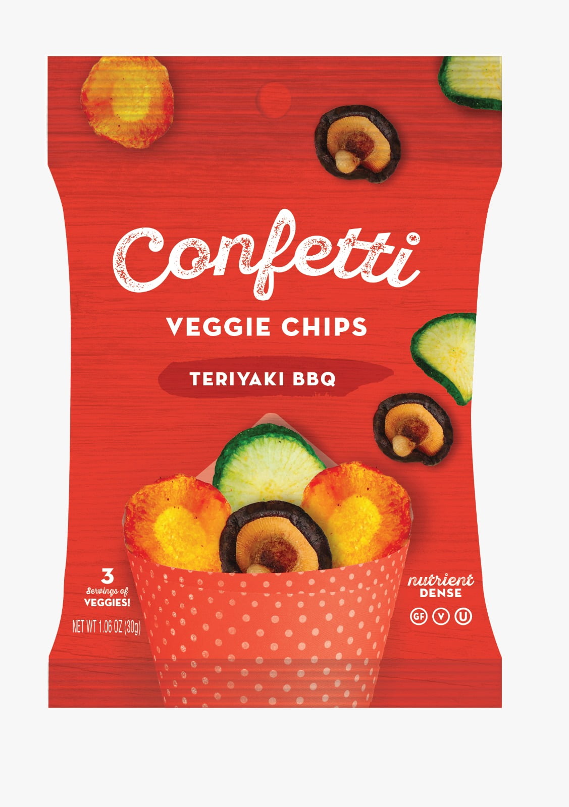Confetti Snacks Mini Vegetable Chips, Teriyaki BBQ, 1.1 oz - Walmart.com