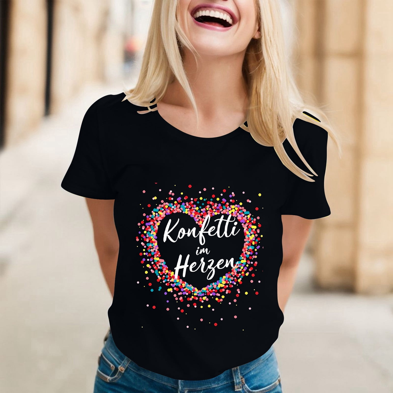 Confetti in the Heart Carnival Gift T-Shirt (Black XXL) - Walmart.com