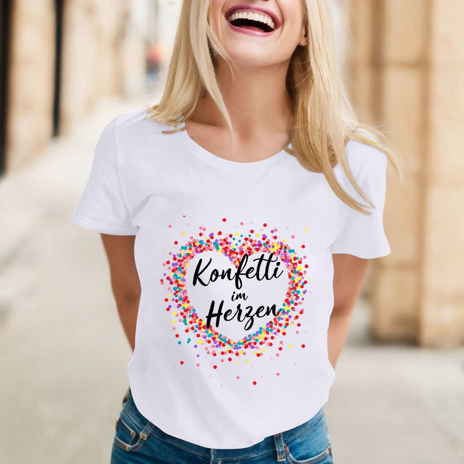 Confetti in the Heart Carnival Gift T-Shirt (White M) - Walmart.com