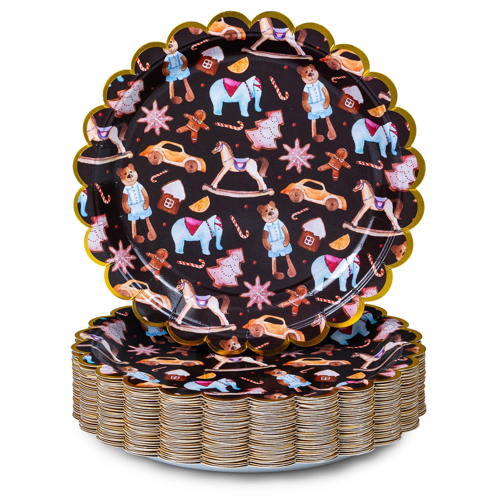 Confettiville Christmas Paper Plates, OIF8 50-Count Disposable ...