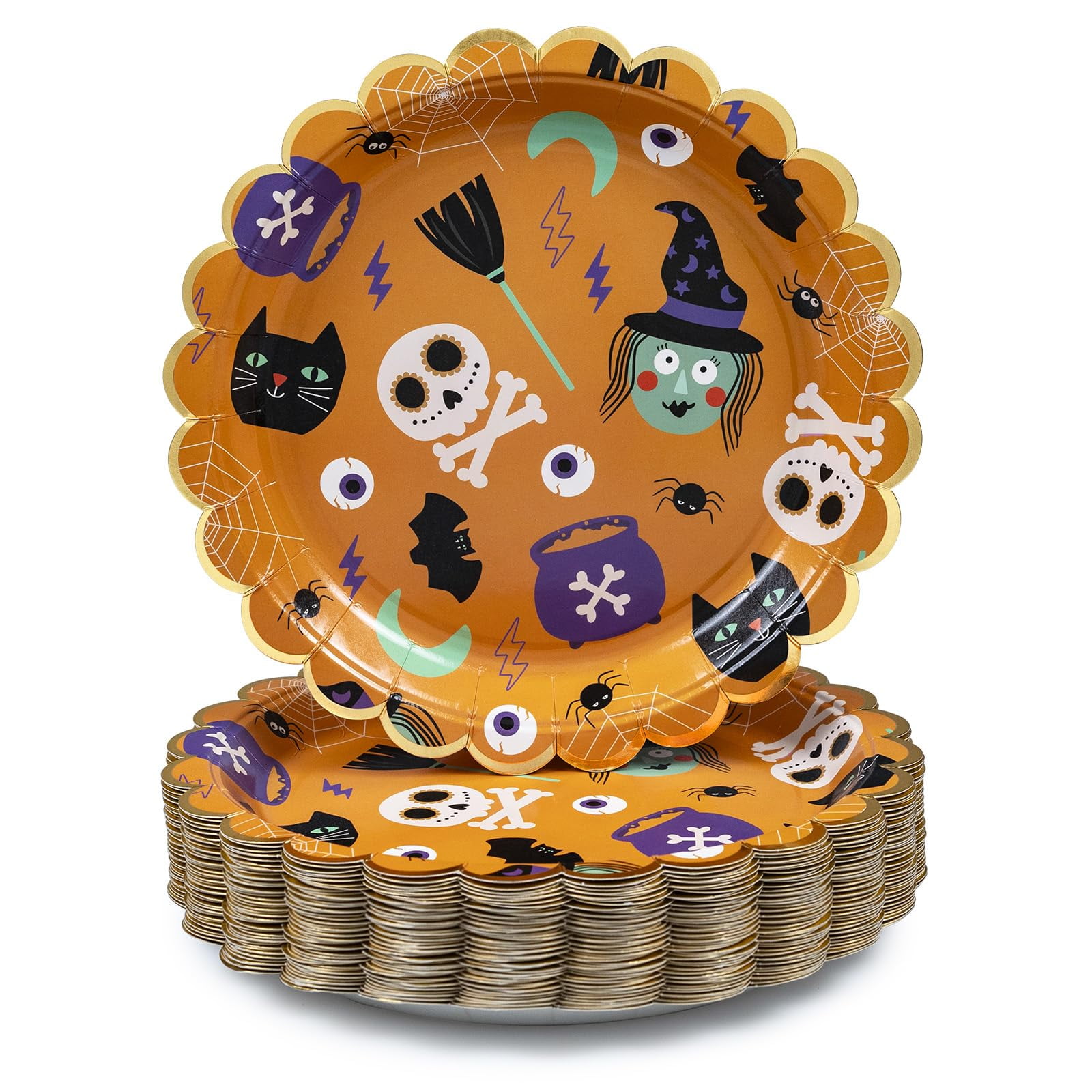 Confettiville Halloween Paper Plates, 50-Count Disposable AFN1Halloween ...