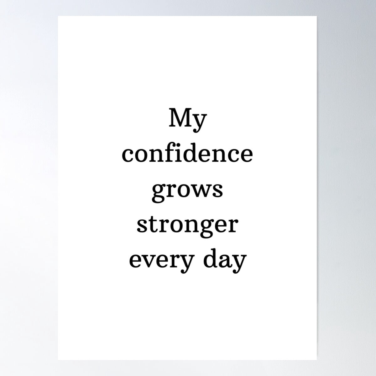 Confidence Grows Motivational Poster Wall Art, Modern Wall Decor For ...