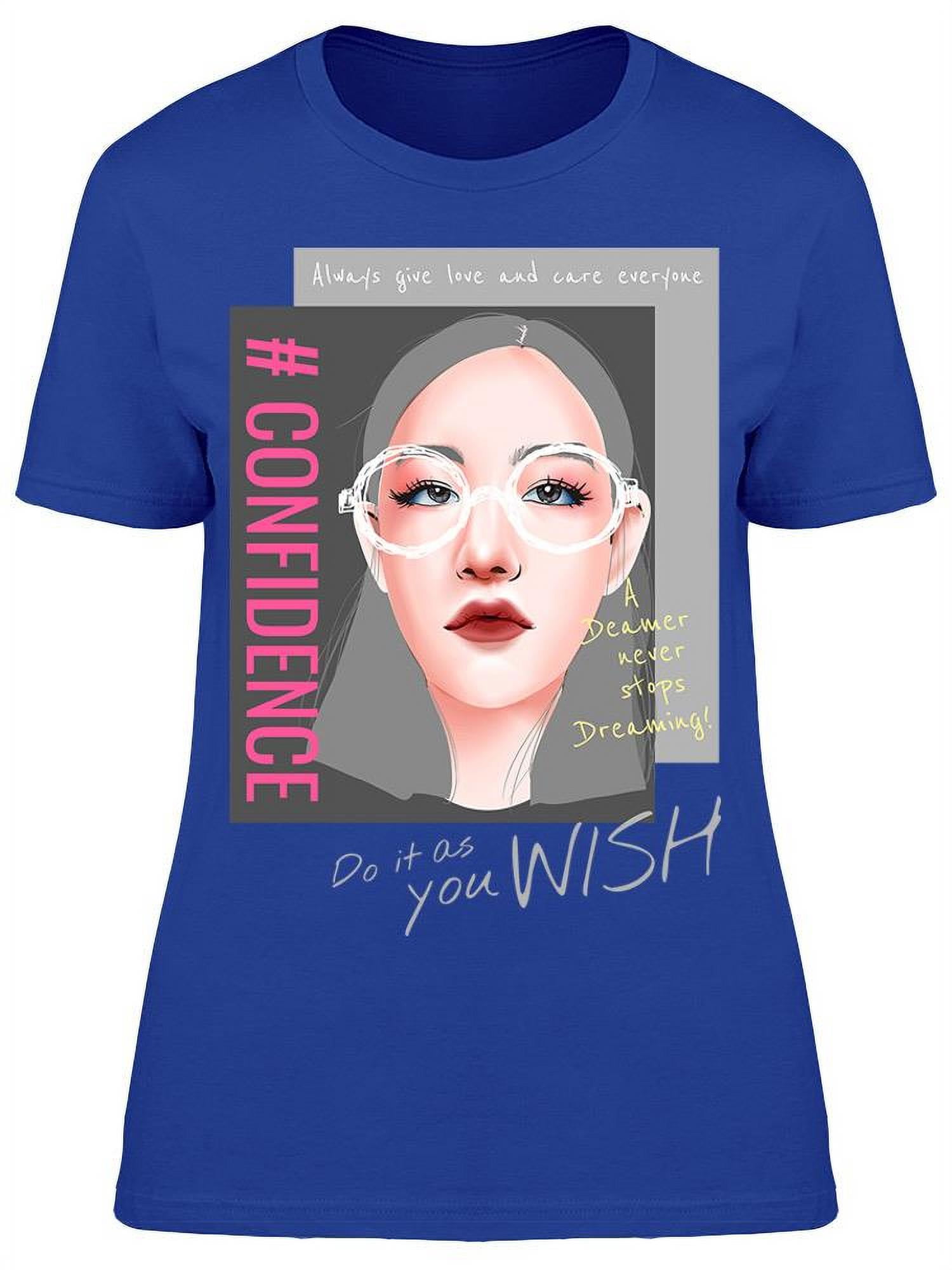 Confidence Slogan With Girl T-Shirt Women -Image by Shutterstock ...