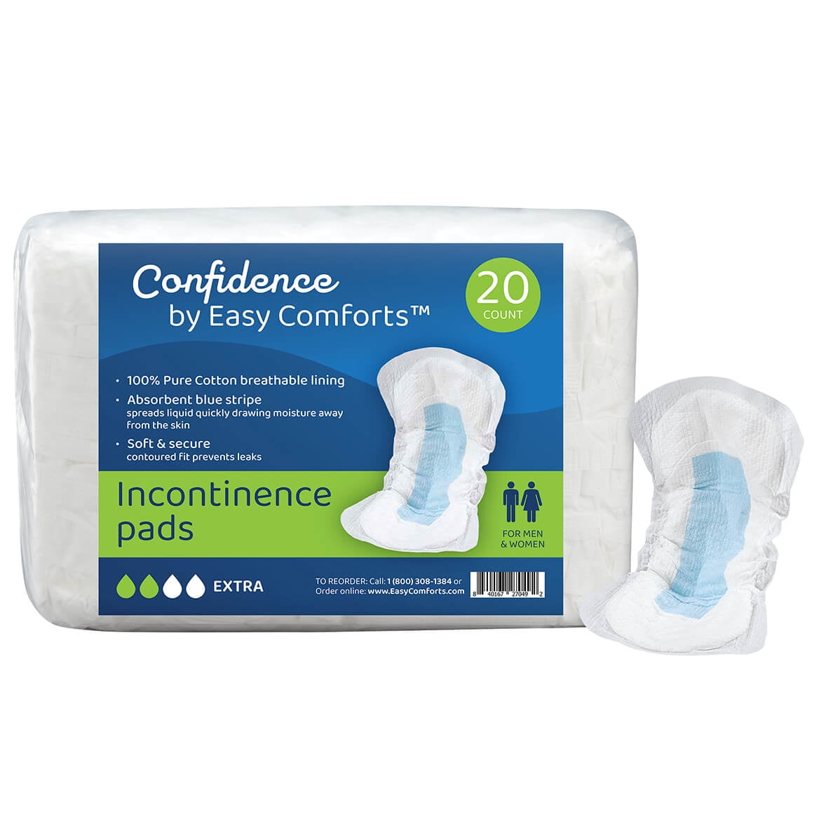 Confidence by Easy Comforts Adult Incontinence Pads Extra Heavy ...