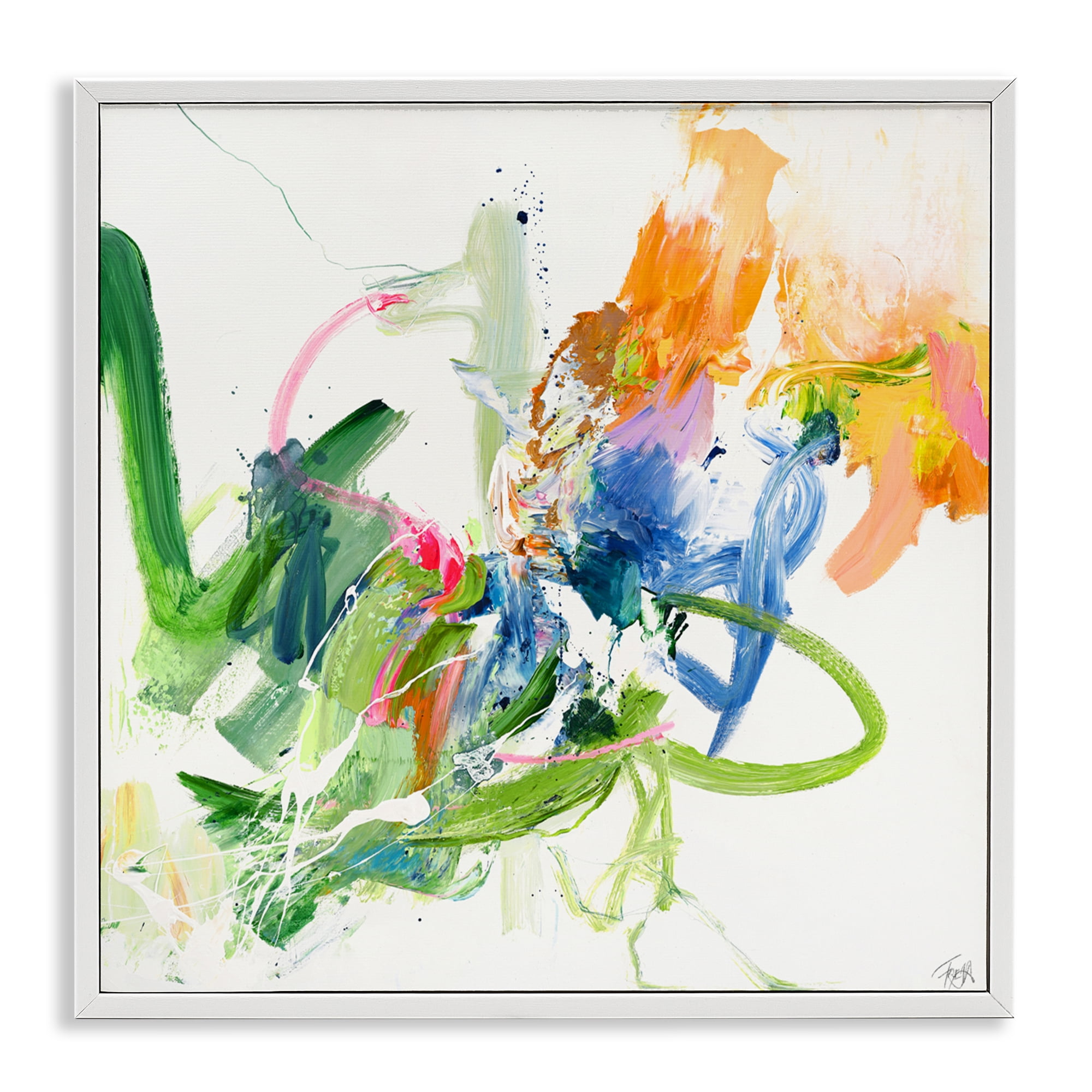 Confident Green Abstraction White Framed Giclee Art, design by Design ...