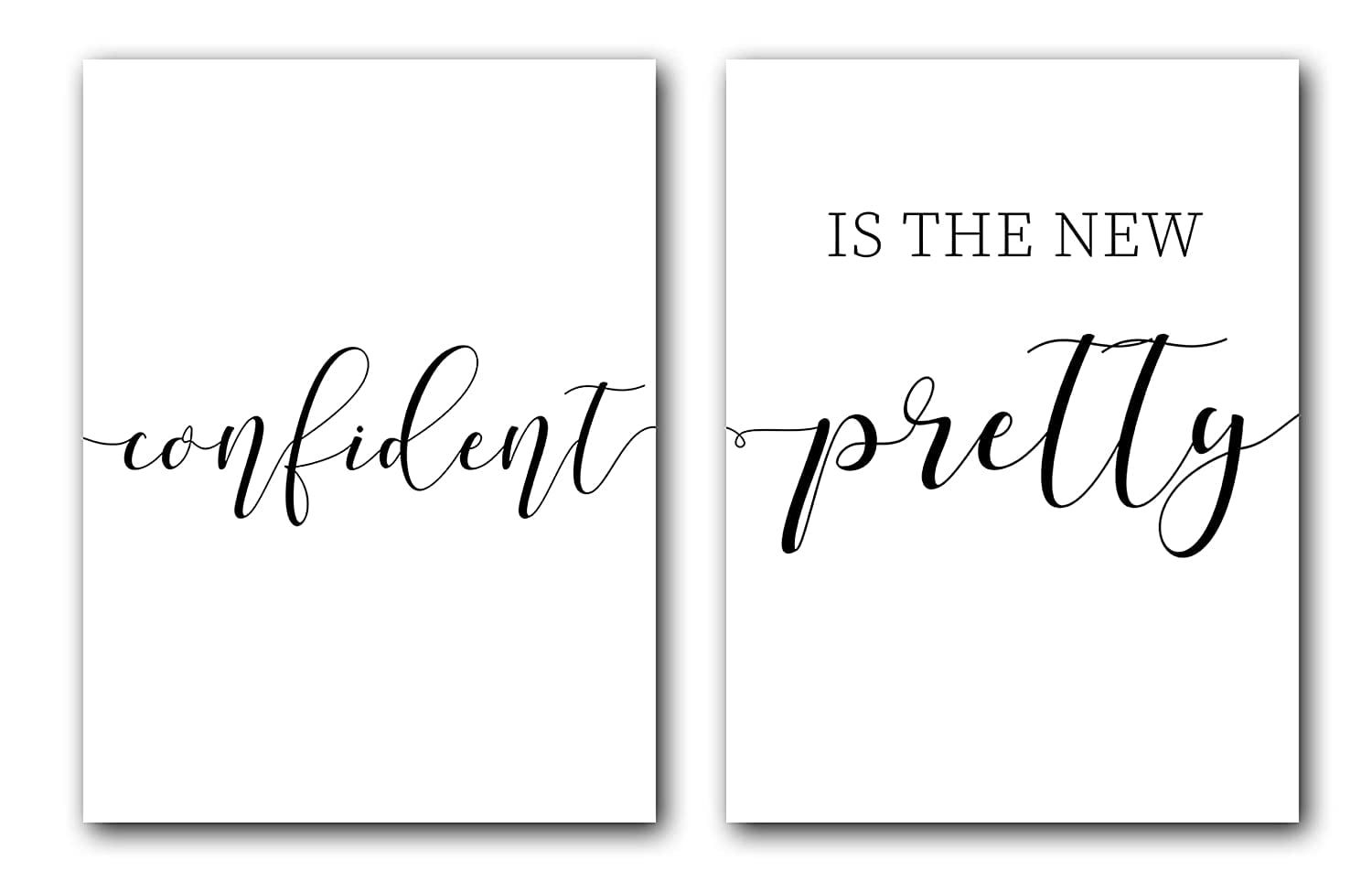 Confident Is The New Pretty, Set of 2 Posters, Minimalist Art ...