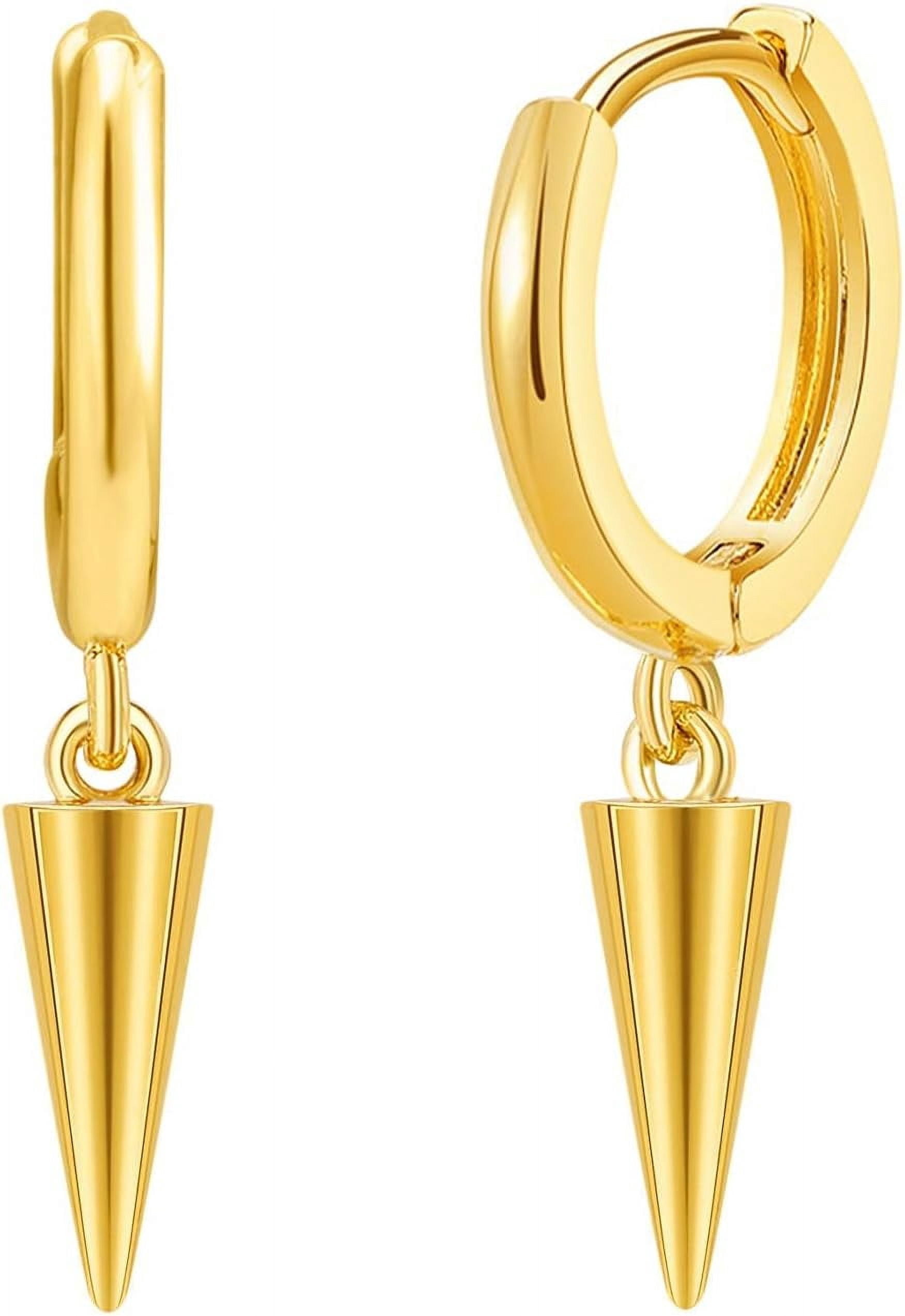 Confident Jenny Huggie Earrings for Women, 14K Gold Plated Drop Dangle ...