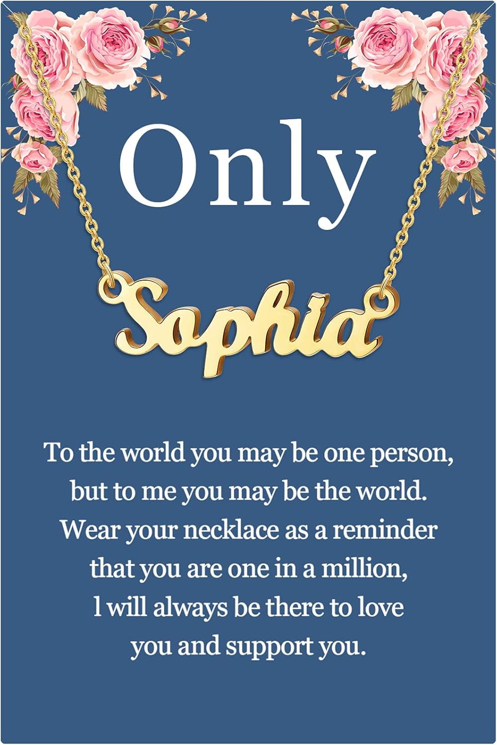 Confident Jenny Name Necklace Personalized, 18K Gold Plated Silver ...