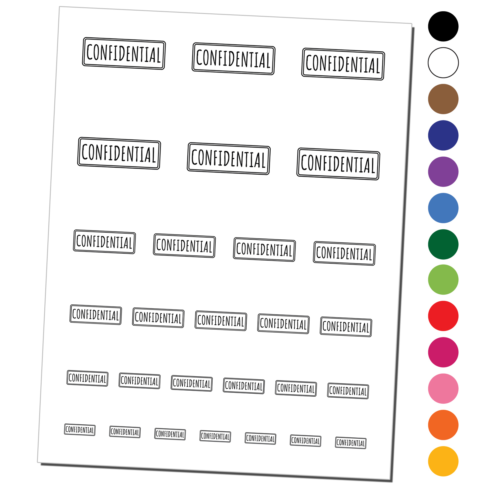 Confidential Double Line Border Document Water Resistant Temporary ...