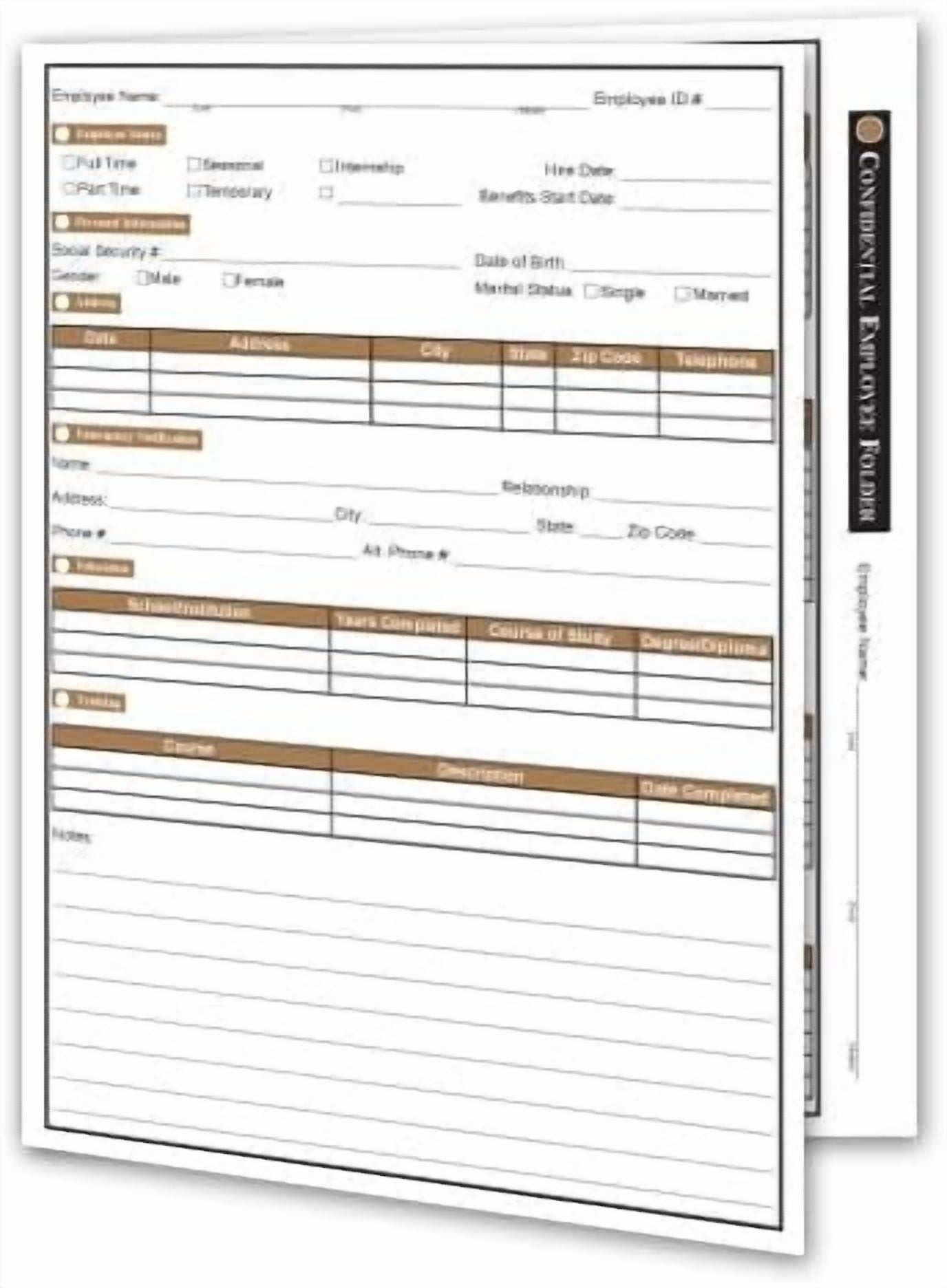 Confidential Employee Folder, - Employee Personnel File$$Office ...