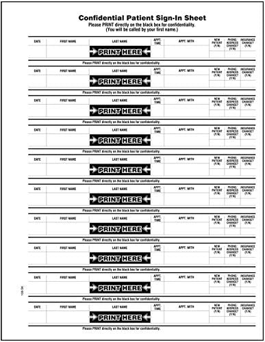 Confidential Patient Sign-In Books for "Doctor Offices", 500/Book, Min ...