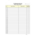 Confidential Sign-in Sheets, 8-1/2" X 11" (WHITE) Carbonless Form (Lot ...