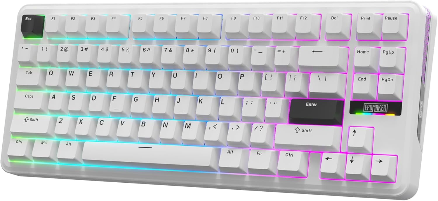 Configurable QMK/VIA Keyboard: Houses 84 pre-lubed responsive keys and ...