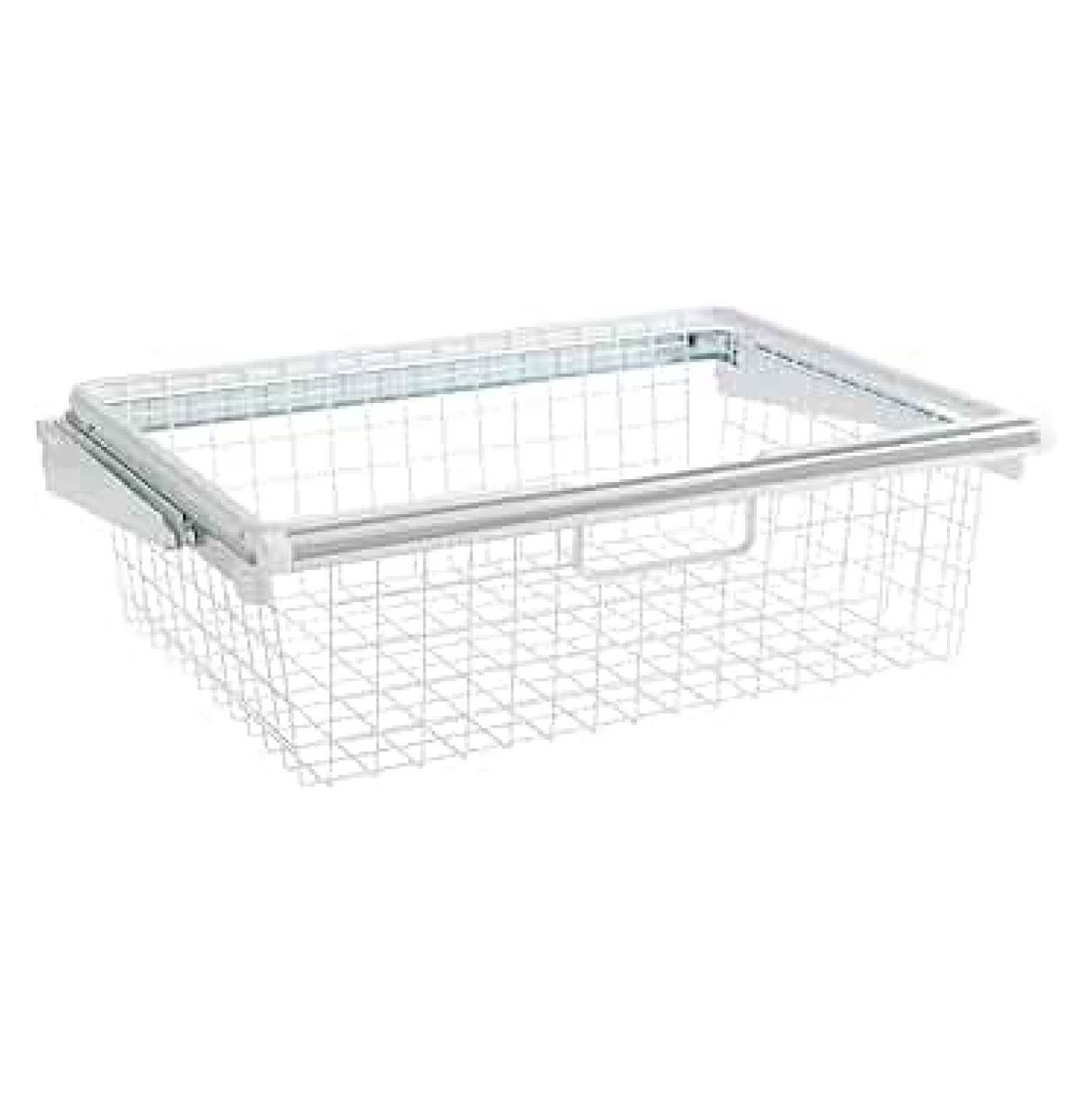 Configurations Sliding Basket for Closet Drawer Organization, White ...