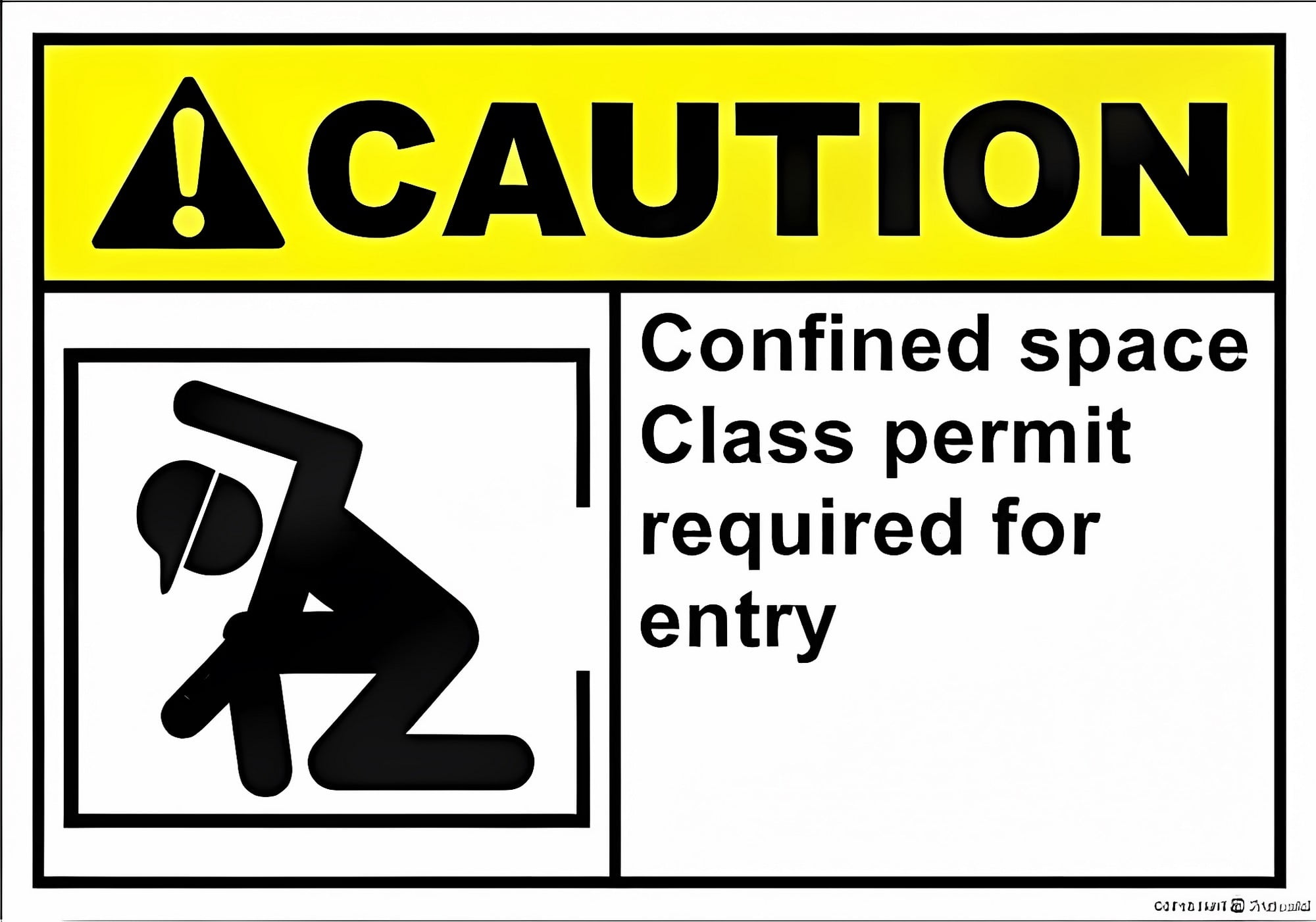 Confined Space Class Permit Required Safety Sign - 8"x12" Vintage Tin ...