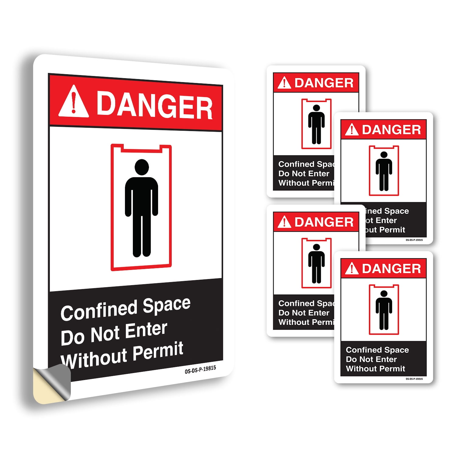 Confined Space Do Not Enter Without Permit (With Graphic) ANSI Danger ...