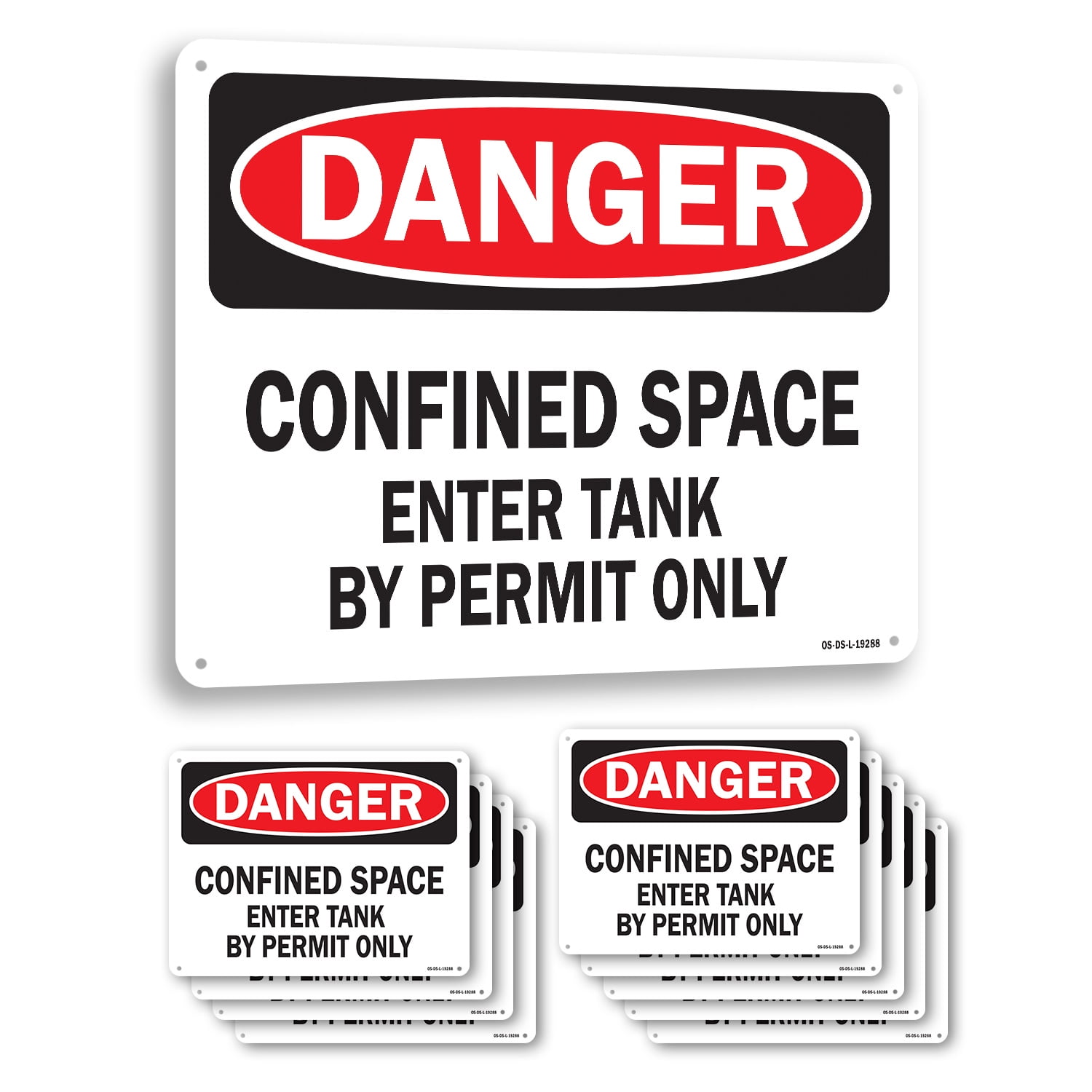 Confined Space Enter Tank By Permit Only OSHA Danger Aluminum Sign 24 ...