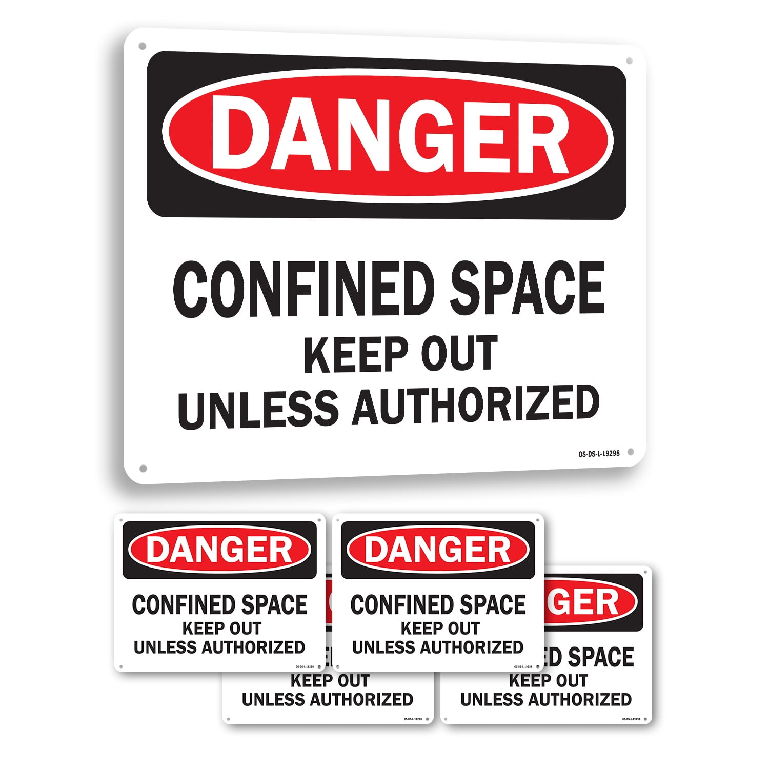 Confined Space Keep Out Unless Authorized OSHA Danger Rigid Plastic ...