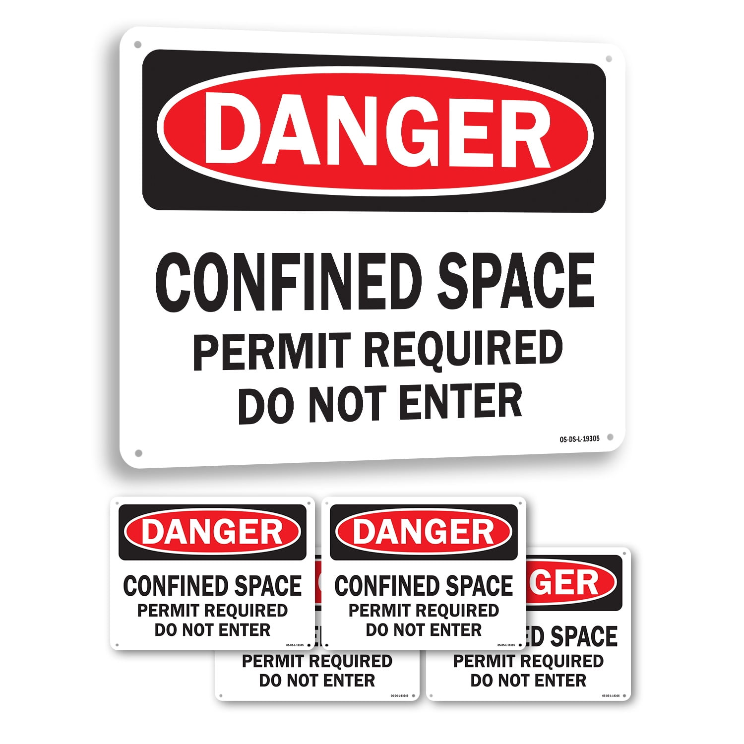 Confined Space Permit Required Do Not Enter OSHA Danger Aluminum Sign ...