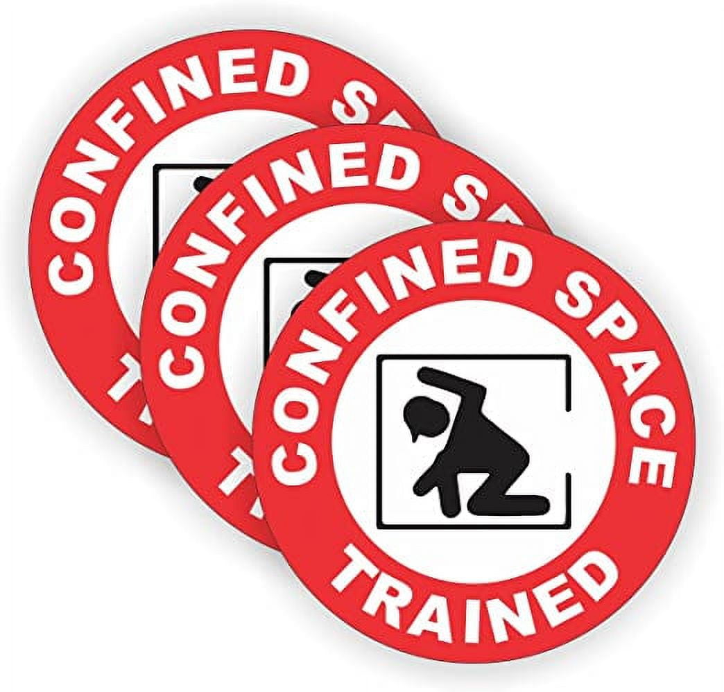 Confined Space Trained Hard Hat Sticker / Helmet Decal Label Lunch Tool ...
