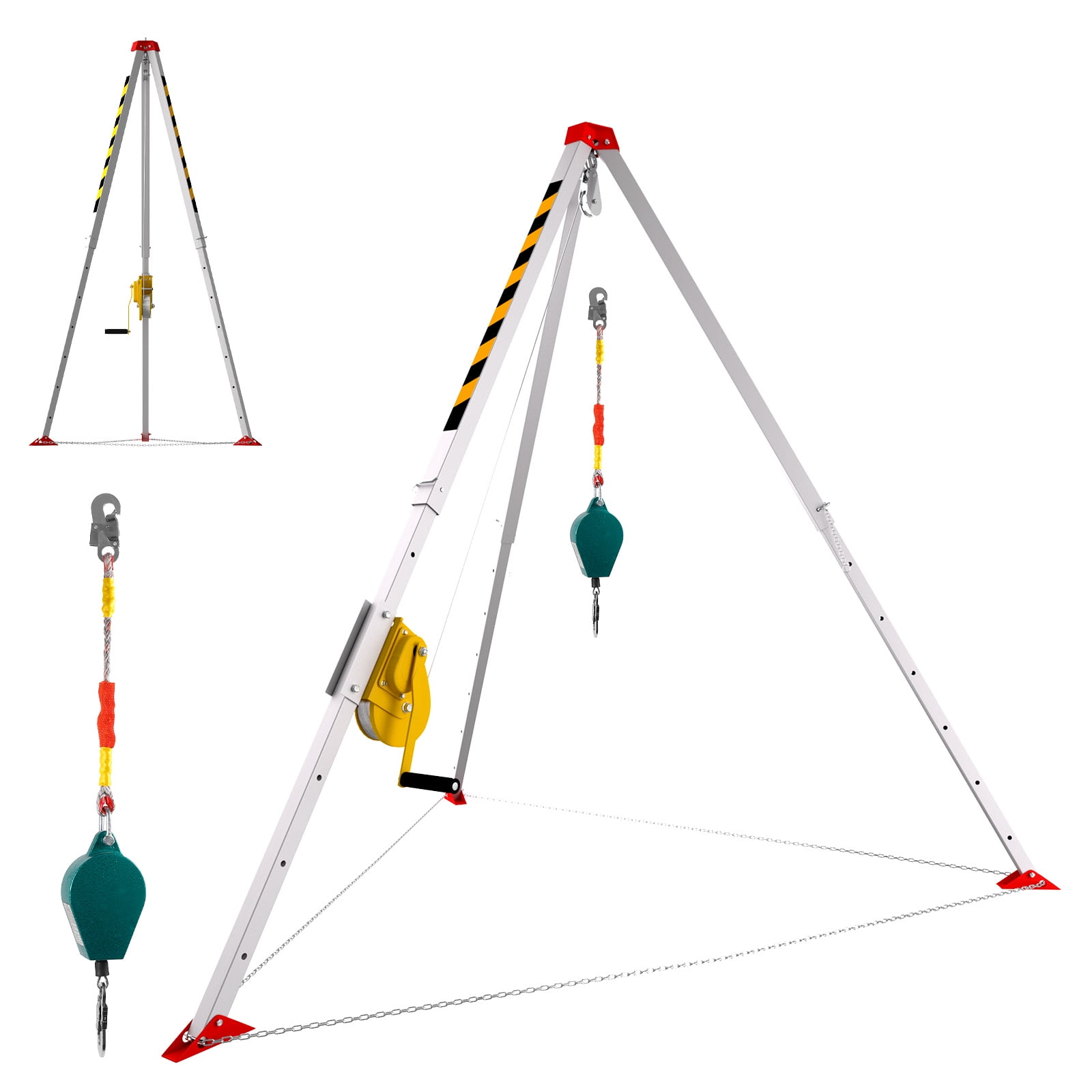 Confined Space Tripod, Aluminum with full-body security harness, Fall ...