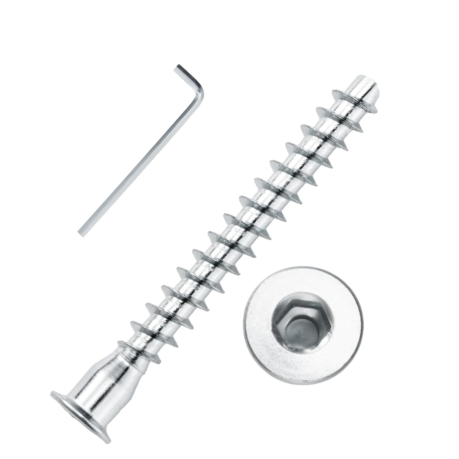 Confirmat Screws, 50 PCs M7 x 50mm, Hex Socket Drive Countersunk Self ...