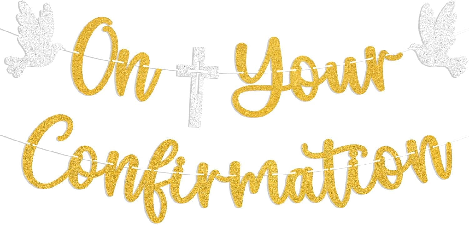 On Your Confirmation Banner - Baptism Banner, Mi Confirmation Decor ...
