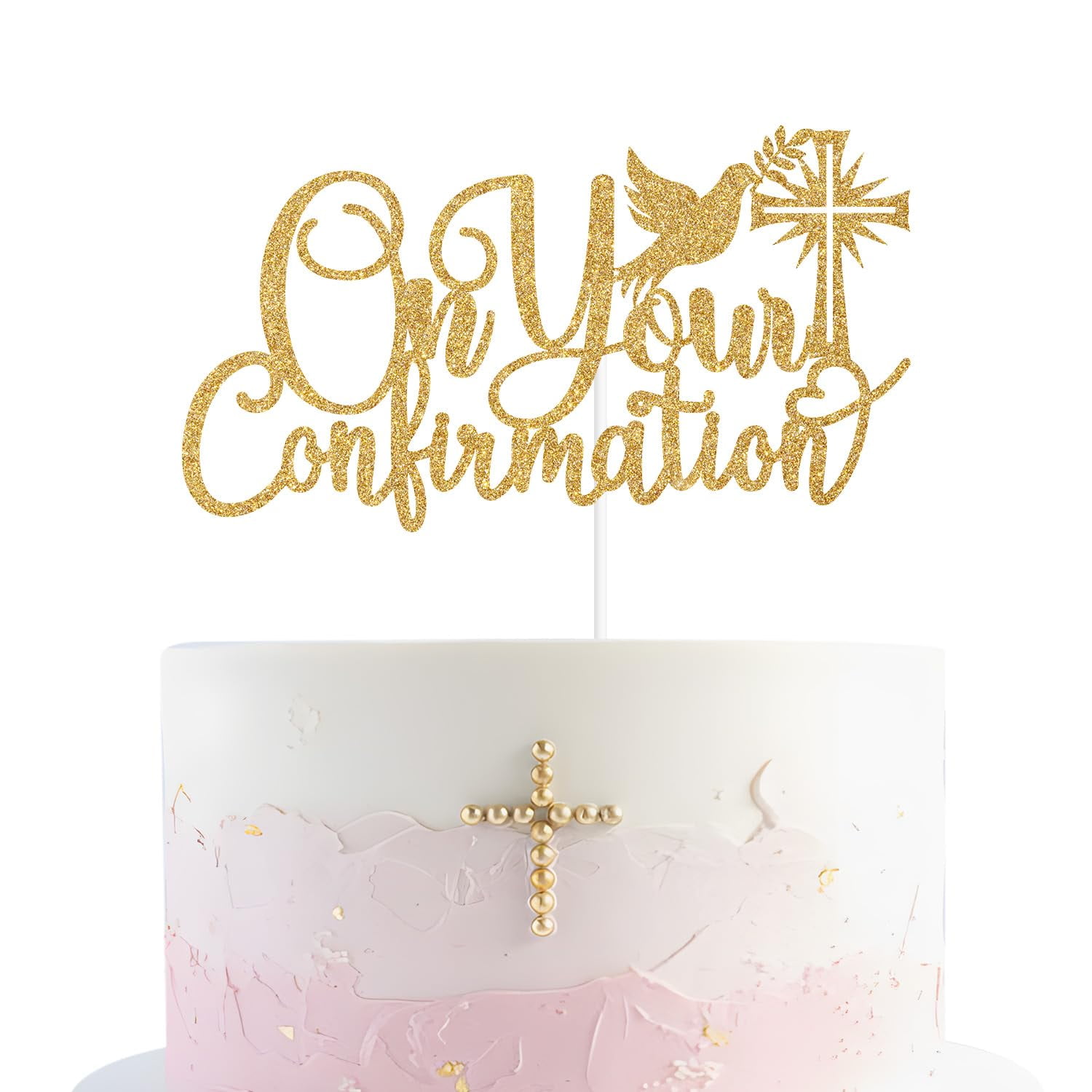 On Your Confirmation Cake Topper, First Holy MDH1Communion/God Bless, Religious Cross Wedding ...