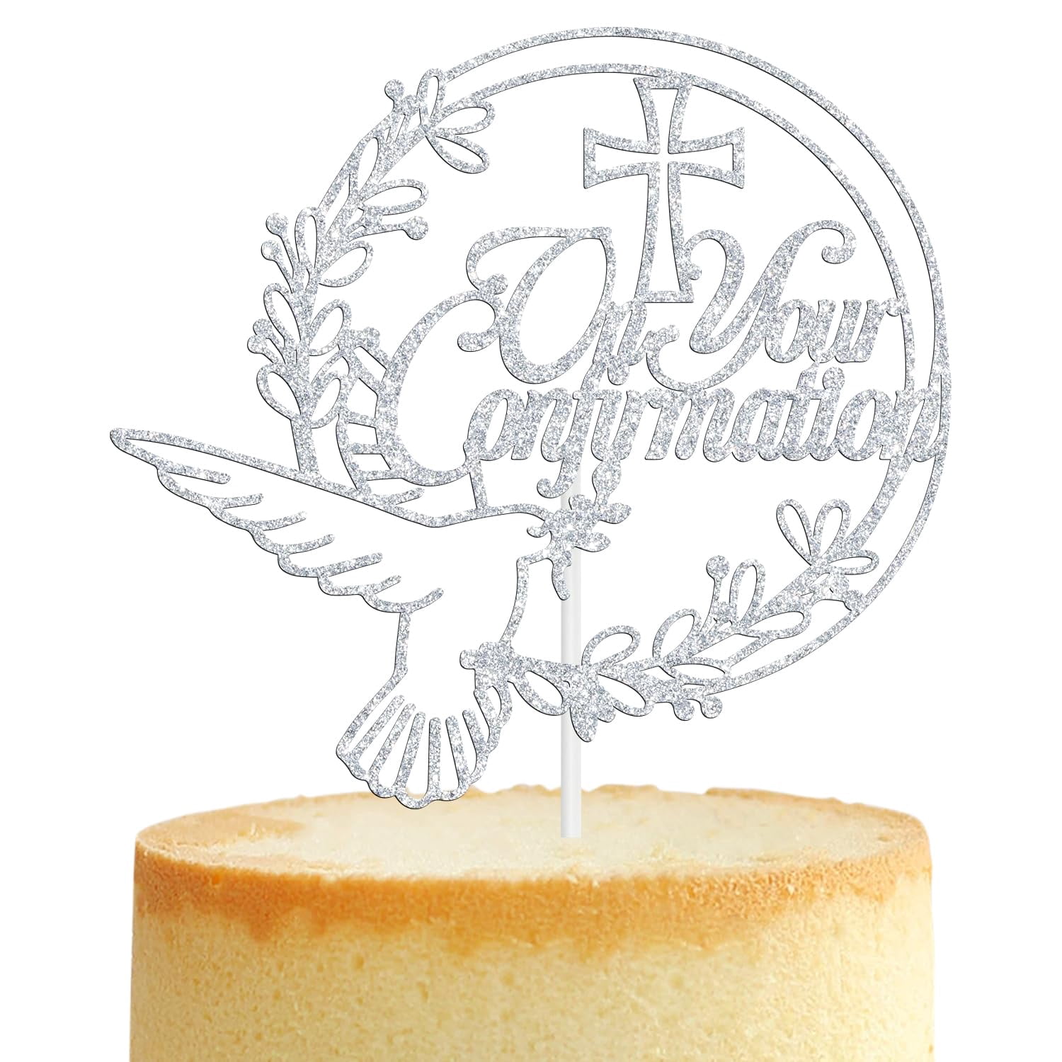On Your Confirmation Cake Topper, Peace COC1Pigeon Cross Religious ...