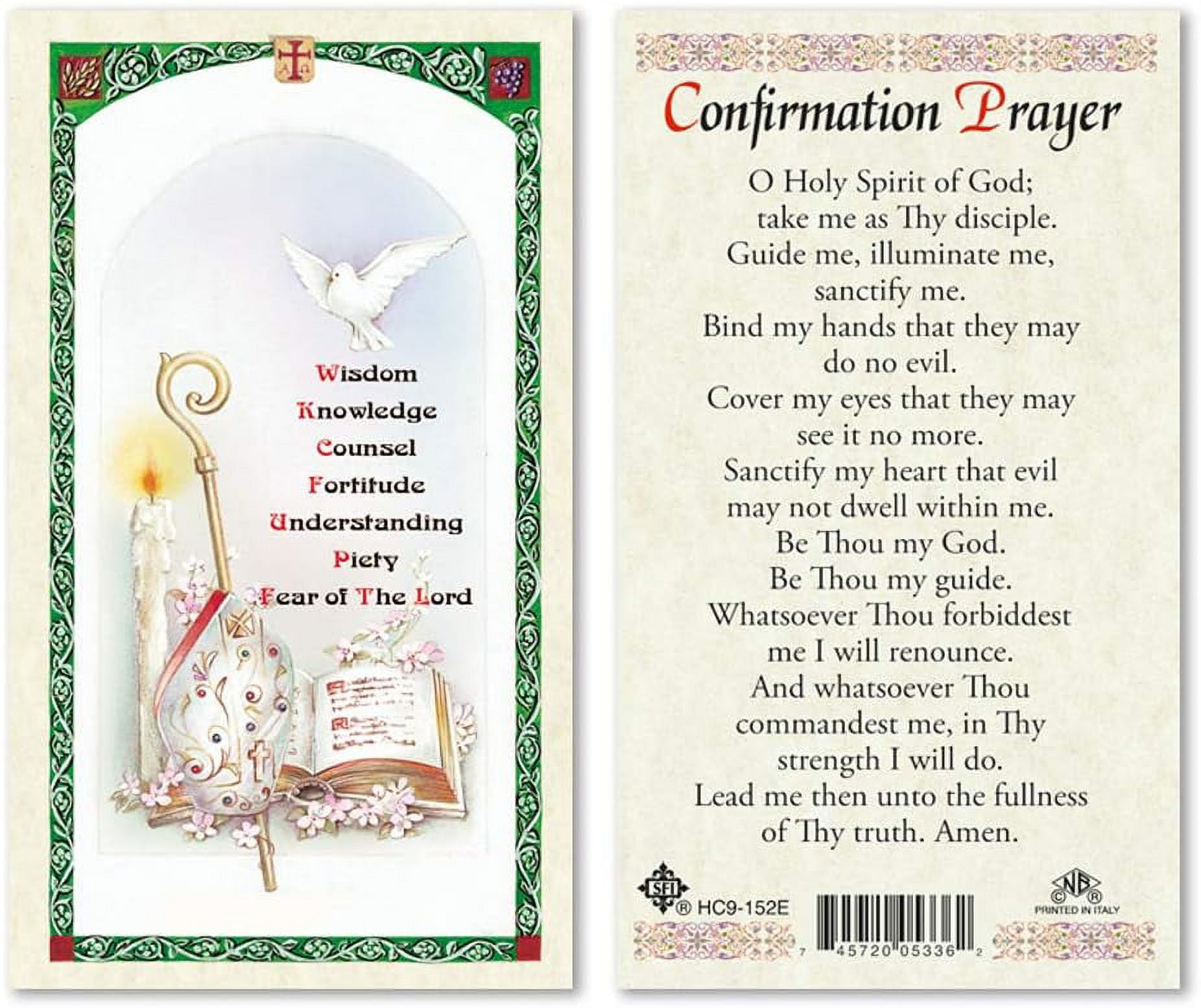 Confirmation Prayer Laminated Prayer Cards - Pack of 25 - Walmart.com