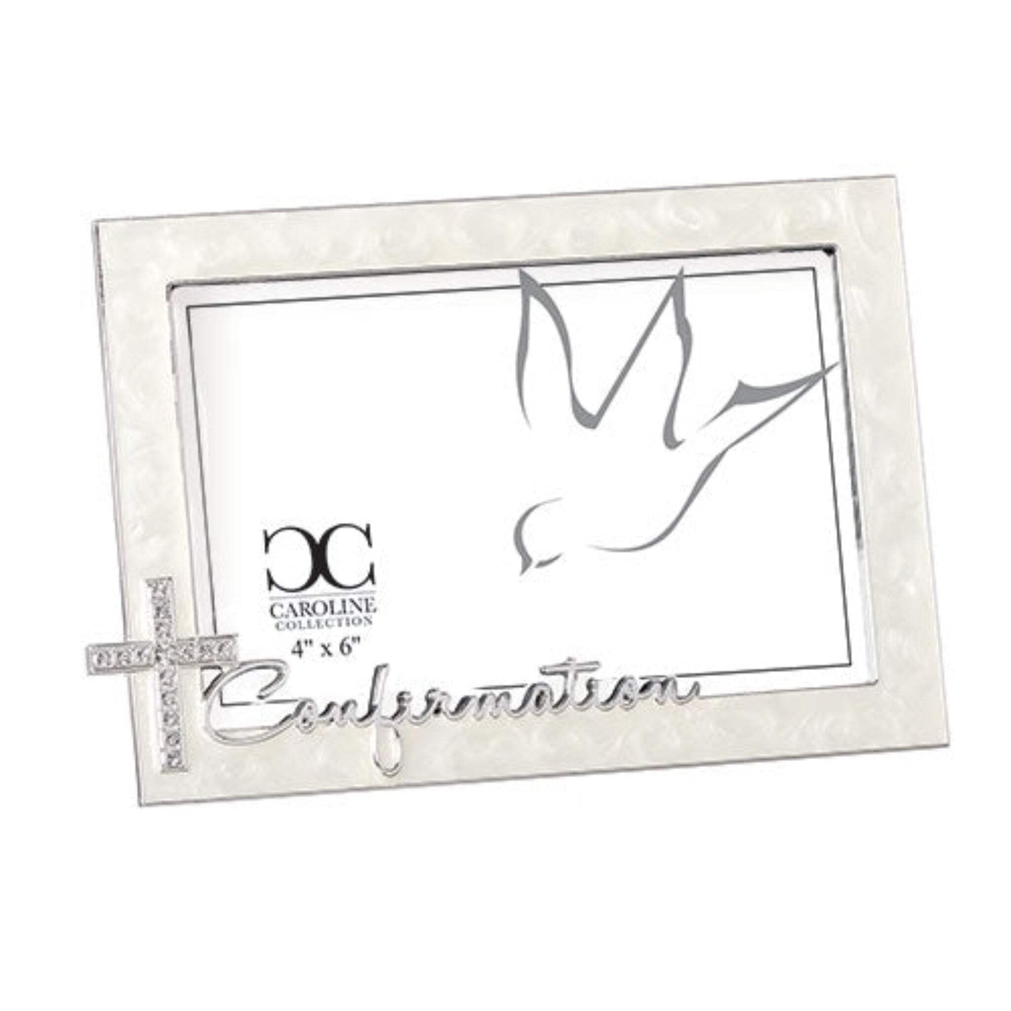Confirmation Script Jewel Tone Cross Swirled Ivory 7.25 x 5 Zinc Photo ...
