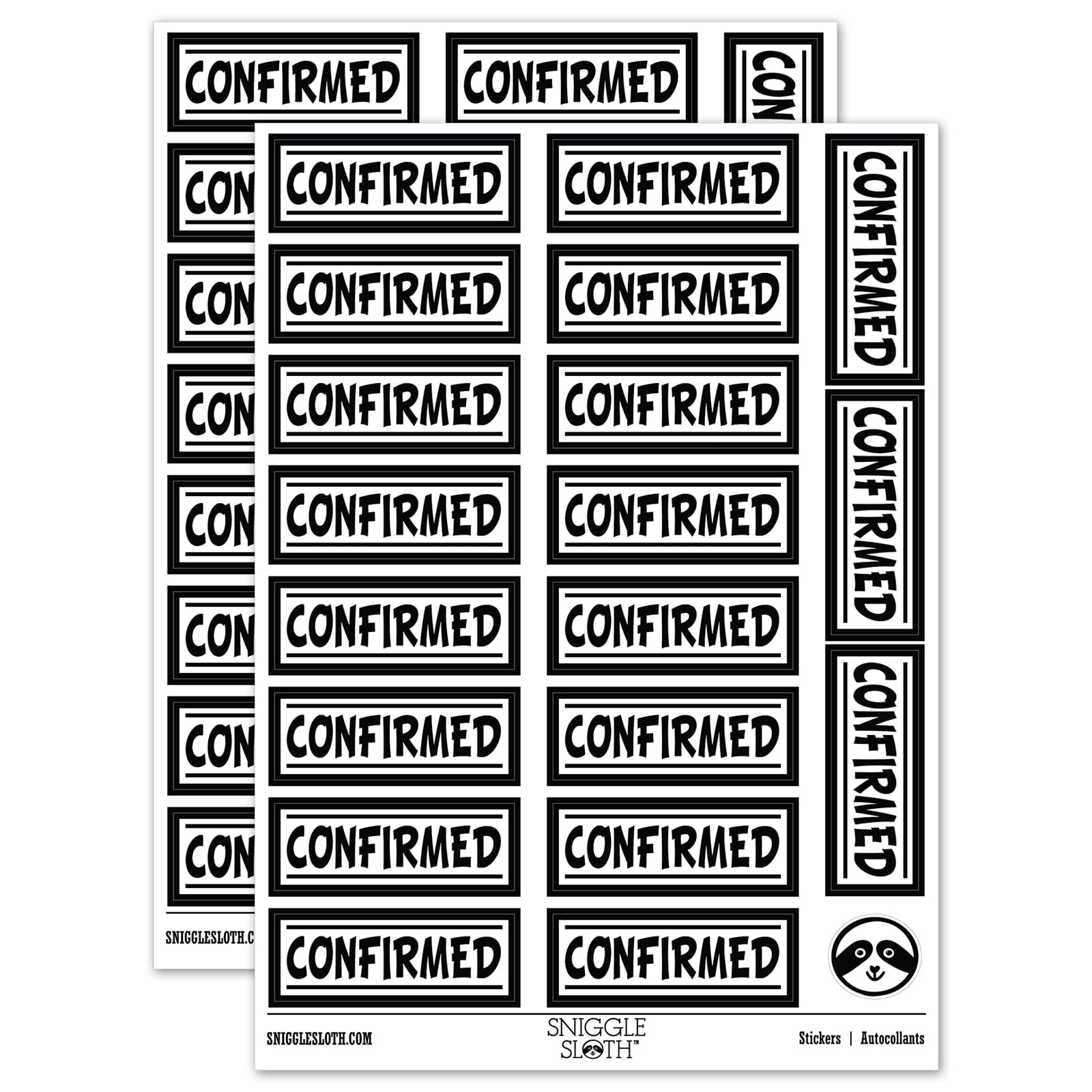 Confirmed Reversed Sticker Set - Black - Matte Finish - 2.00" Large ...