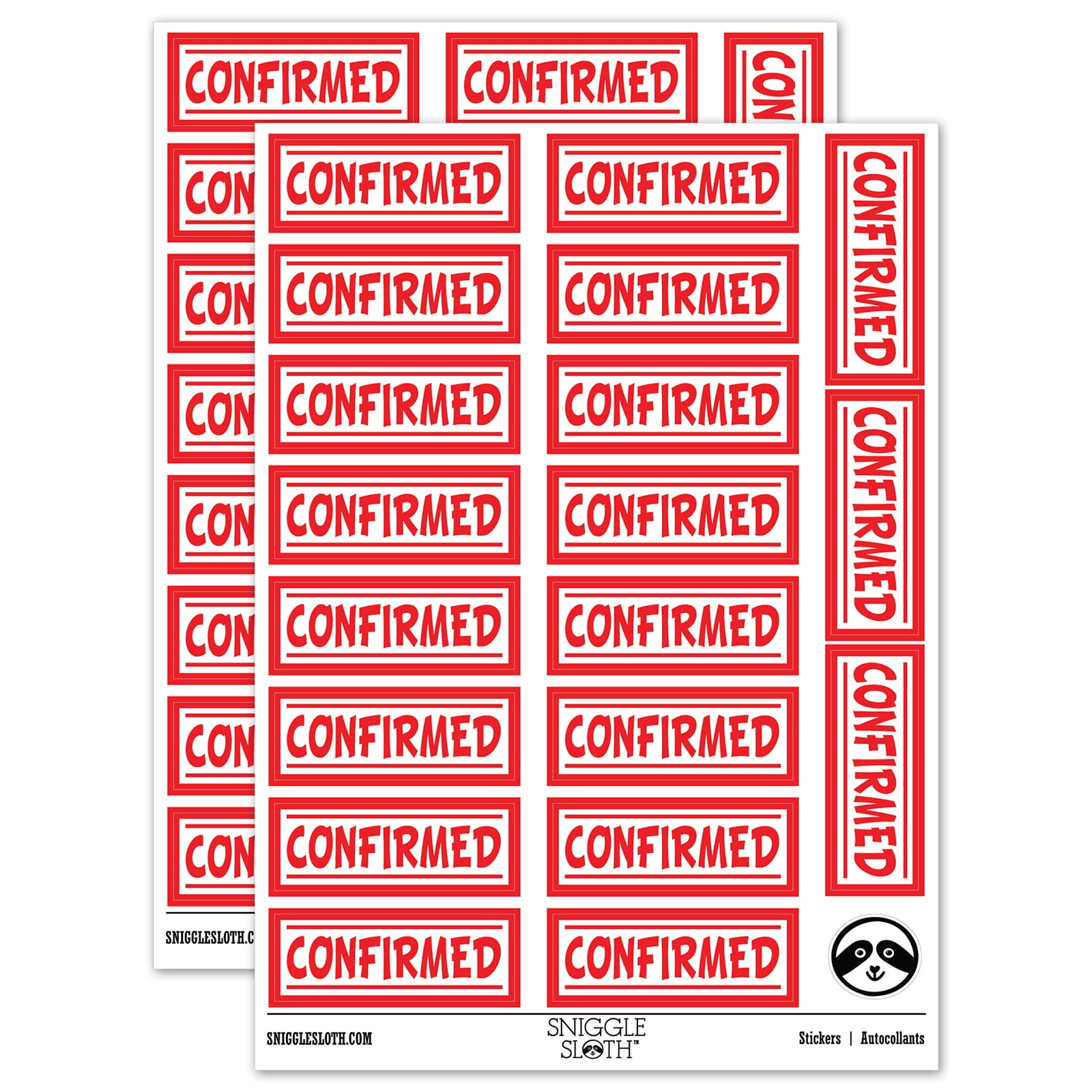 Confirmed Reversed Sticker Set - Red - Gloss Finish - 2.00" Large ...